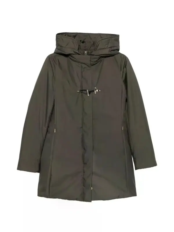 FAY Lobster-clasp Hooded Coat - Grey