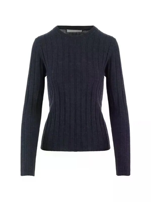 ALLUDE Ribbed-knit Crew-neck Sweater