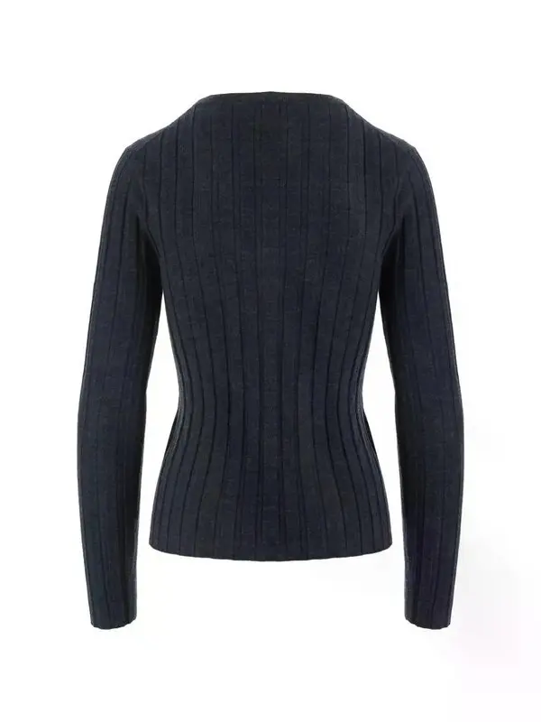 ALLUDE Ribbed-knit Crew-neck Sweater