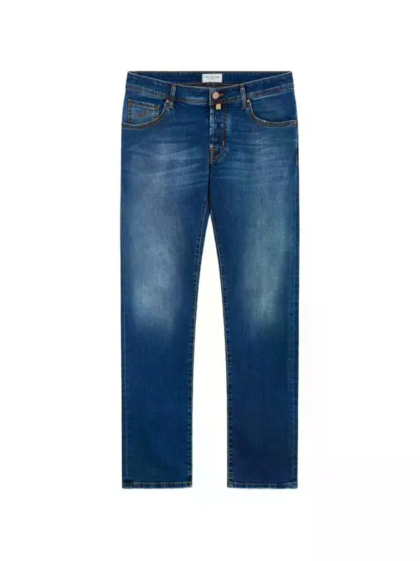 Jacob Cohen Logo-patch Whiskered Jeans
