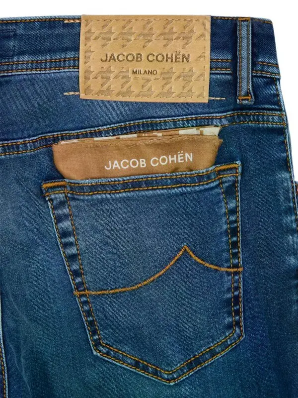 Jacob Cohen Logo-patch Whiskered Jeans