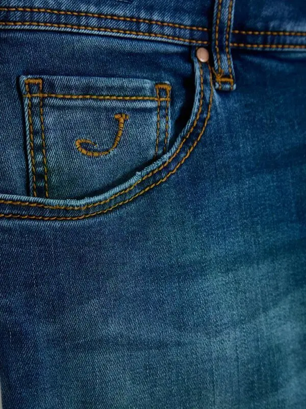 Jacob Cohen Logo-patch Whiskered Jeans