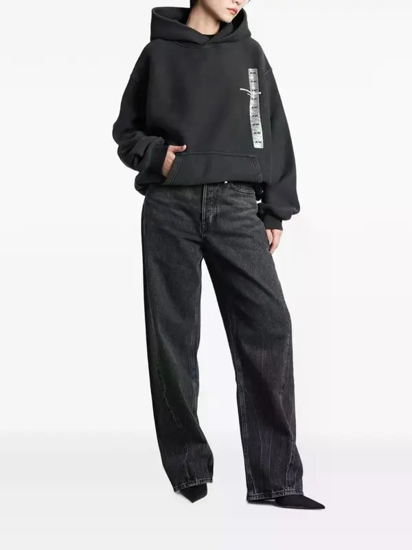 Alexander Wang Graphic Print Pouch Pocket Hoodie