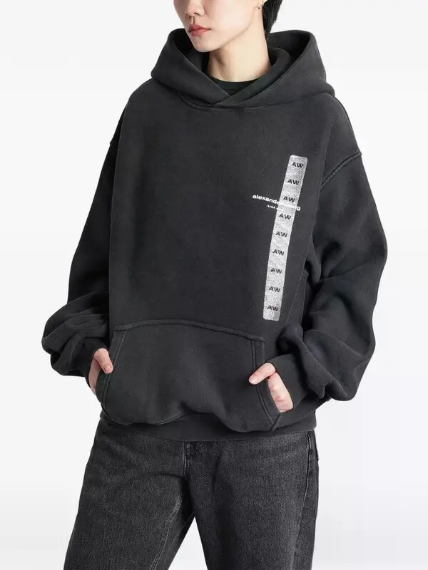 Alexander Wang Graphic Print Pouch Pocket Hoodie