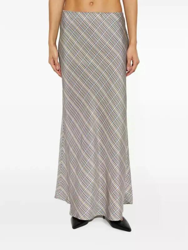 Munthe Bardot Checked Maxi Skirt