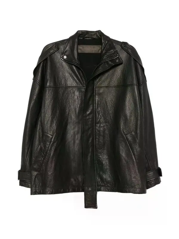 GIORGIO BRATO Buckled-cuff Leather Coat