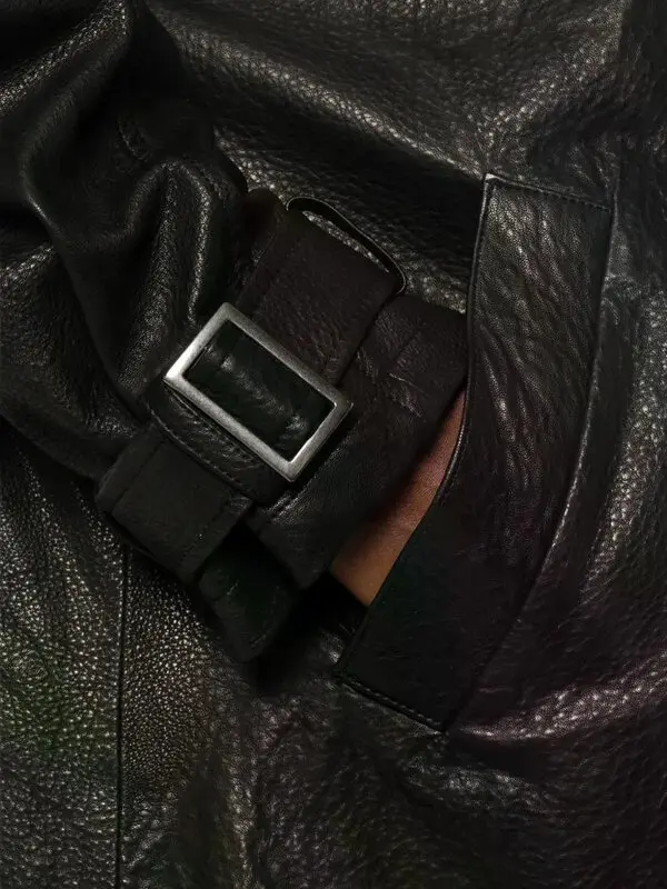 GIORGIO BRATO Buckled-cuff Leather Coat