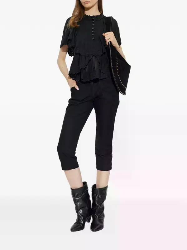 MARANT ETOILE Lorna Broderie-anglaise Cape Top - Black
