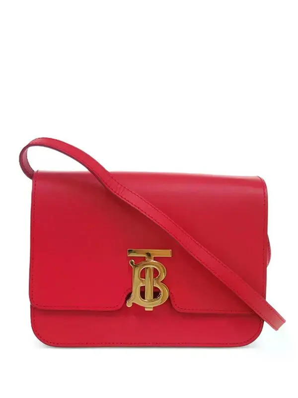 Burberry Smooth Calfskin Tb Crossbody Bag - Red