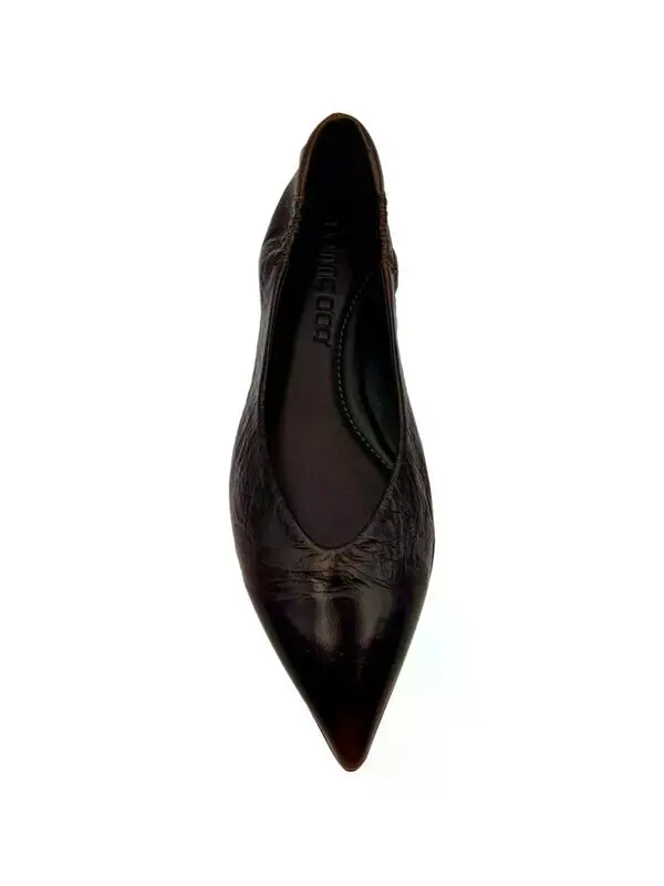 POMME D´OR Pointed-toe Crinkled-effect Ballet Flats