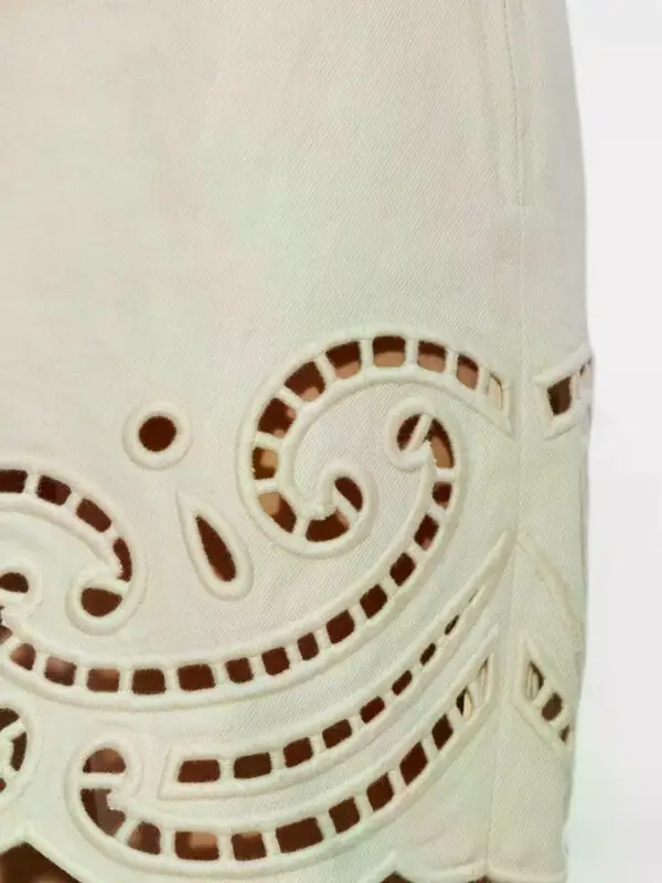 Ulla Johnson Cadiz Eyelet Embroidered Mini Skirt - Neutrals