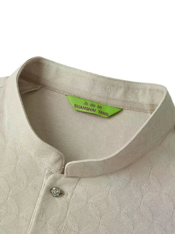 Shanghai Tang Coin Mandarin-collar Polo Shirt - Neutrals