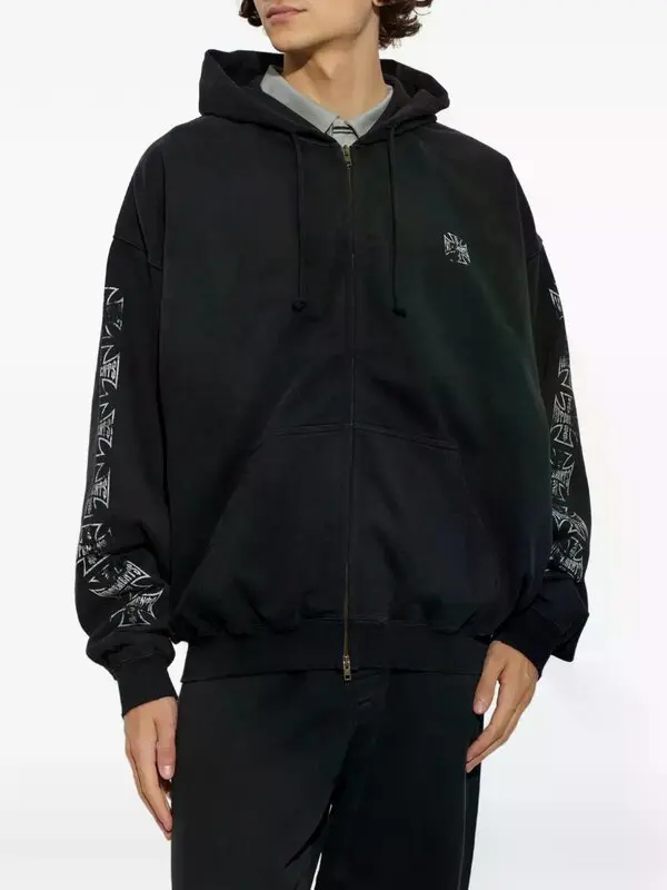 Vetements Logo-print Zip-up Hoodie