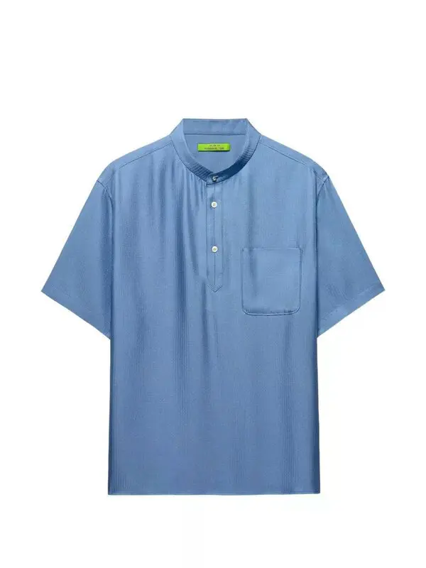 Shanghai Tang Herringbone-pattern Short-sleeved Polo Shirt
