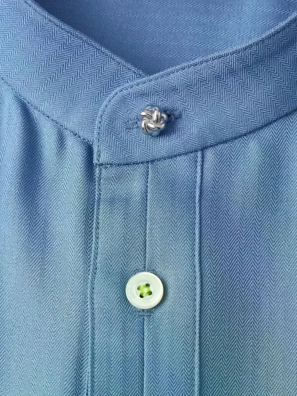 Shanghai Tang Herringbone-pattern Short-sleeved Polo Shirt