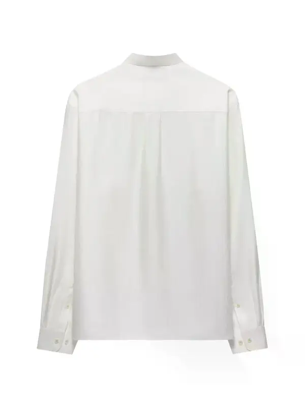 Shanghai Tang Herringbone-weave Half-placket T-shirt