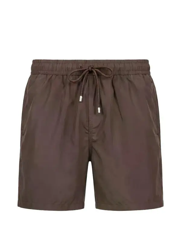 Fedeli Drawstring-waist Logo-patch Swim Shorts
