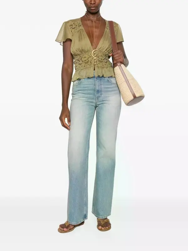 Chloé Flamingo Embroidered Jeans