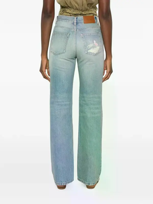 Chloé Flamingo Embroidered Jeans