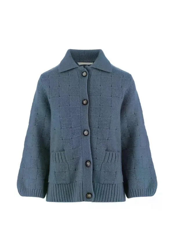 ALLUDE Basket-weave Knitted Cardigan