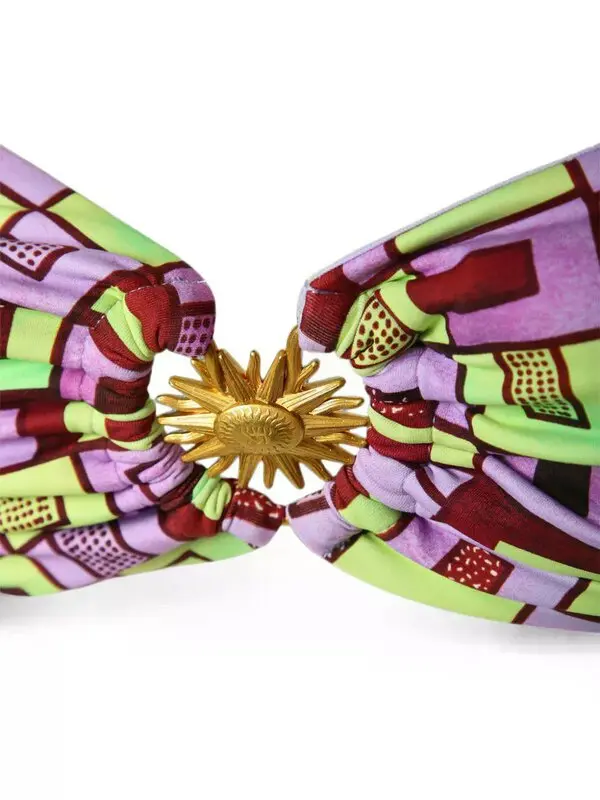 VLISCO DIALOGUES Geometric Print Sun Detail Bikini Top