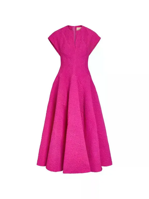 ROKSANDA Rova Cloqué Flared Midi Dress - Pink