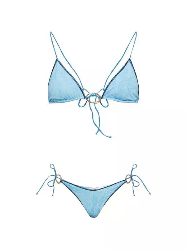 Oseree Lace-patterned Ring-detail Bikini
