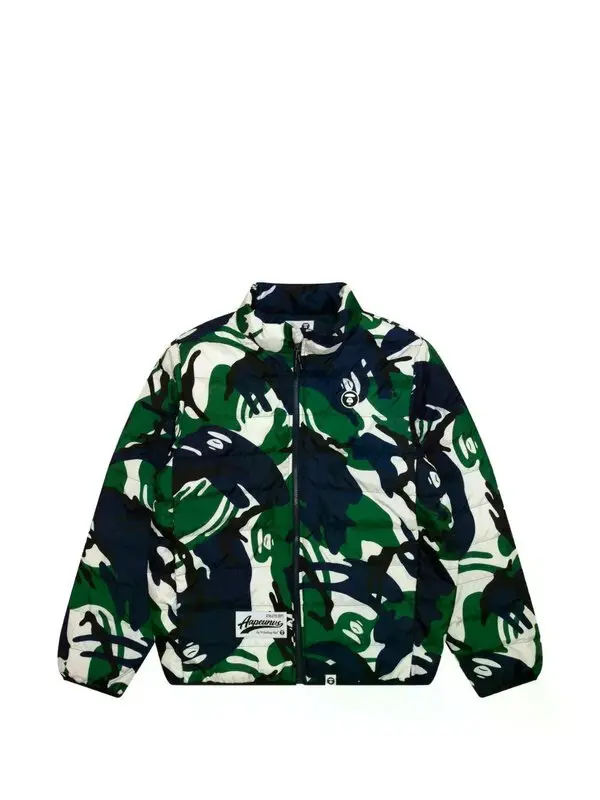 AAPE BY *A BATHING APE Camouflage Hooded Down Jacket With Moonface Logo