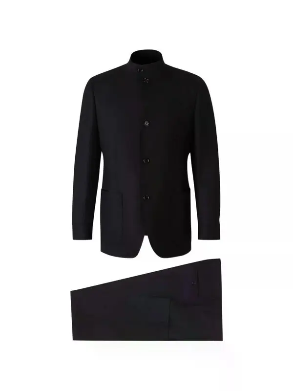 LARDINI Mandarin-collar Single-breasted Suit