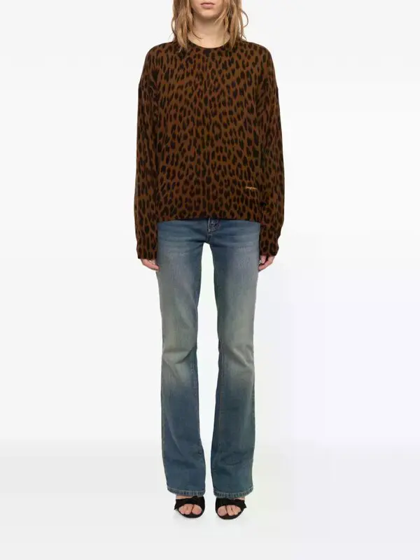 Zadig&Voltaire Soulo Lc Leopard Print Crew Neck Sweater - Brown