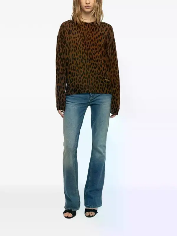 Zadig&Voltaire Soulo Lc Leopard Print Crew Neck Sweater