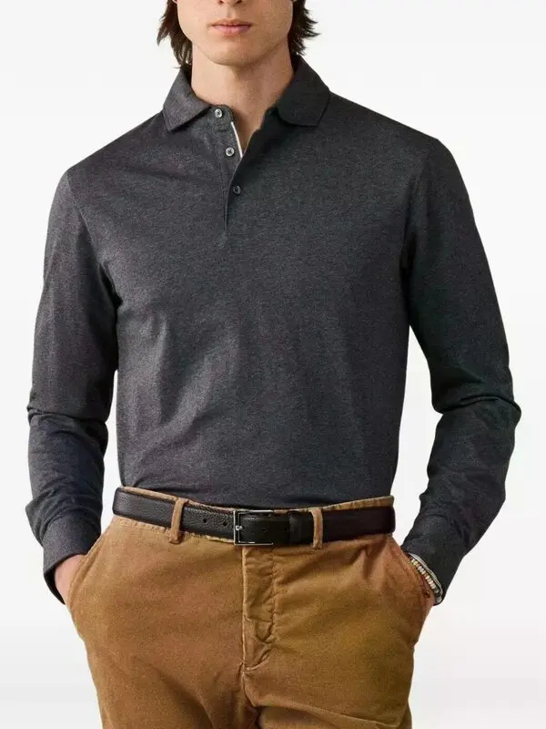 HACKETT LONDON Long-sleeve Cotton Polo Shirt