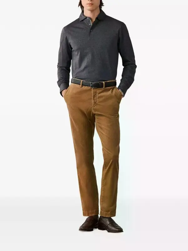HACKETT LONDON Long-sleeve Cotton Polo Shirt