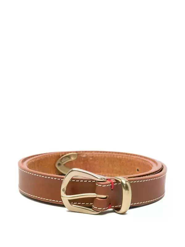 Eleventy Contrast-stitched Leather Belt