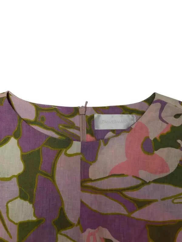 Zimmermann Floral Print Three-quarter Sleeve Blouse