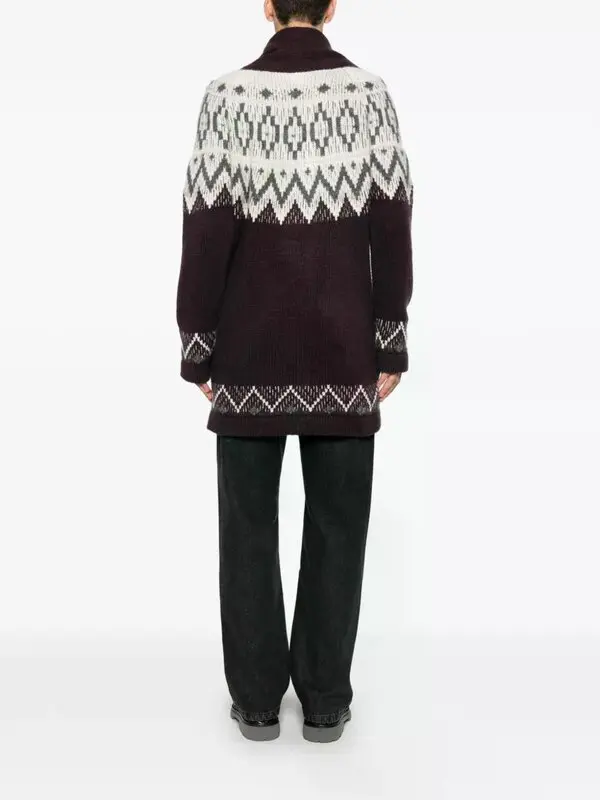 Eleventy Fair Isle Shawl-collar Cardigan