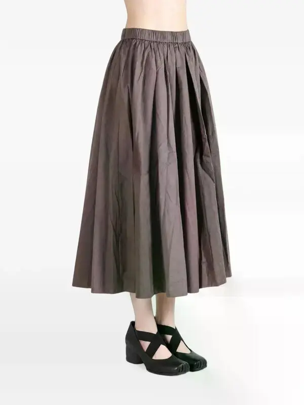 CASEY CASEY A-line Gathered Elasticated-waist Midi Skirt