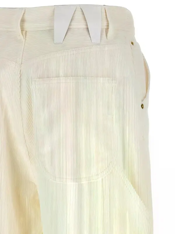 DARKPARK Feather-detail Corduroy Trousers - White