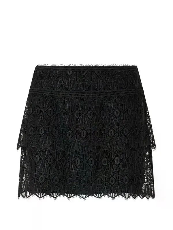 Alberta Ferretti Layered Lace A-line Mini Skirt