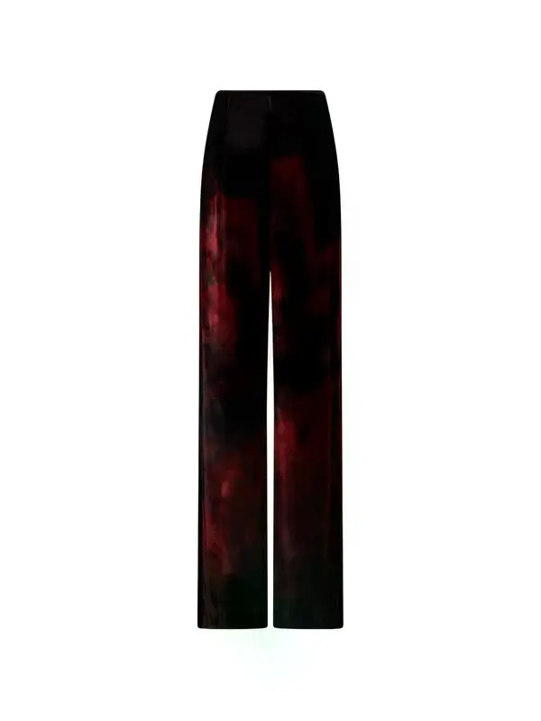 Alberta Ferretti Gradient-effect Velvet-texture Straight Trousers