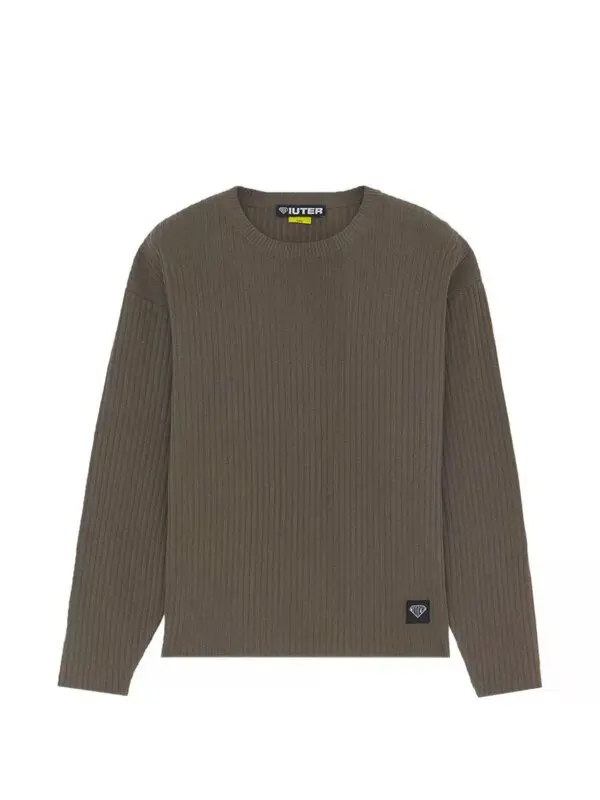 IUTER Ribbed-knit Logo-patch Sweater