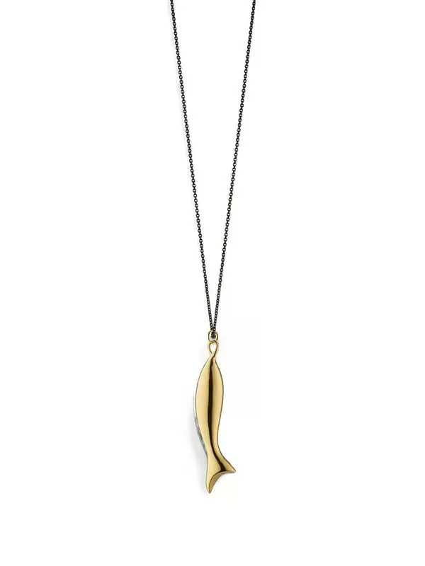 Monica Rich Kosann 18k Yellow Fish Pendant Necklace - Gold