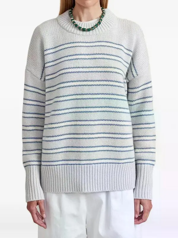 LA LIGNE Marin Striped Sweater - Grey