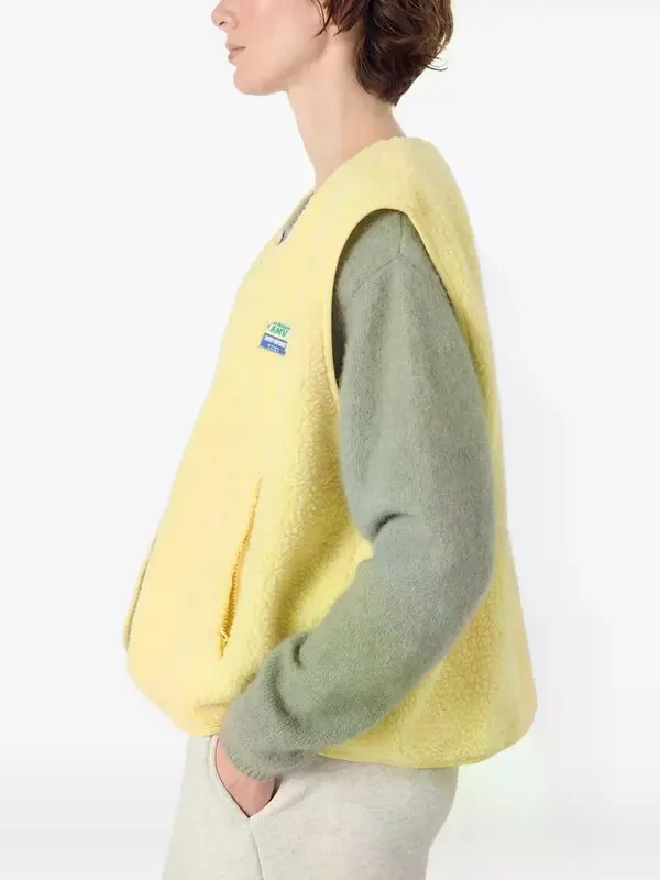 American Vintage Hokton Faux Shearling Gilet - Yellow