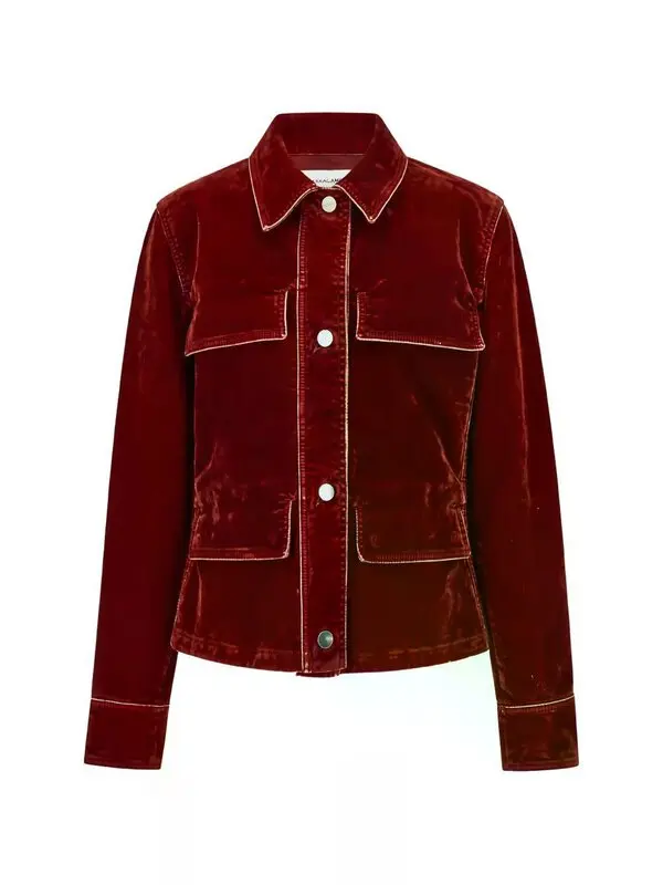FERRAGAMO Velvet Utility Jacket - Red