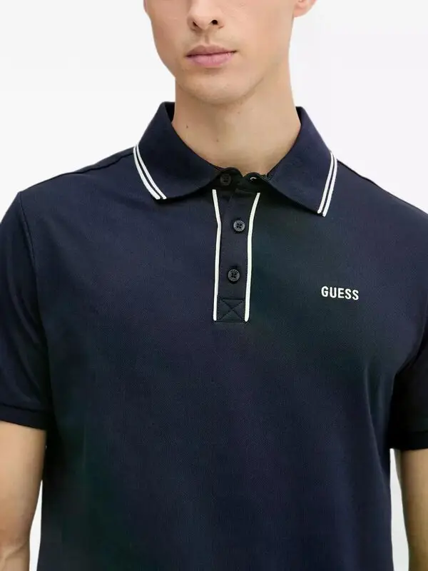 Guess Piqué-texture Tipped Polo Shirt