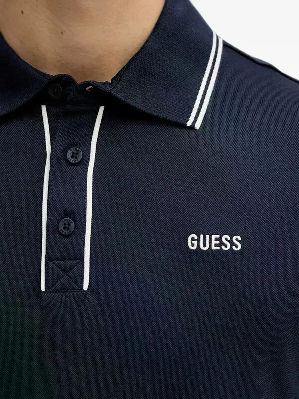 Guess Piqué-texture Tipped Polo Shirt