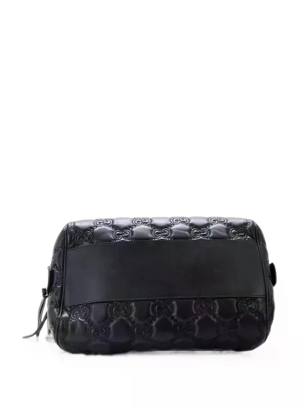 Gucci Ophidia Convertible Boston Top Handle Bag Gg Matelassé Leather Medium Satchel - Black