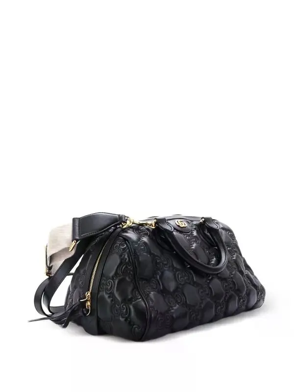 Gucci Ophidia Convertible Boston Top Handle Bag Gg Matelassé Leather Medium Satchel