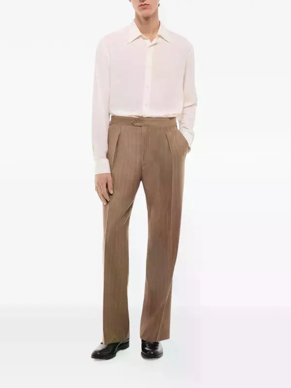 FURSAC Pinstripe Pleated Wide-leg Trousers